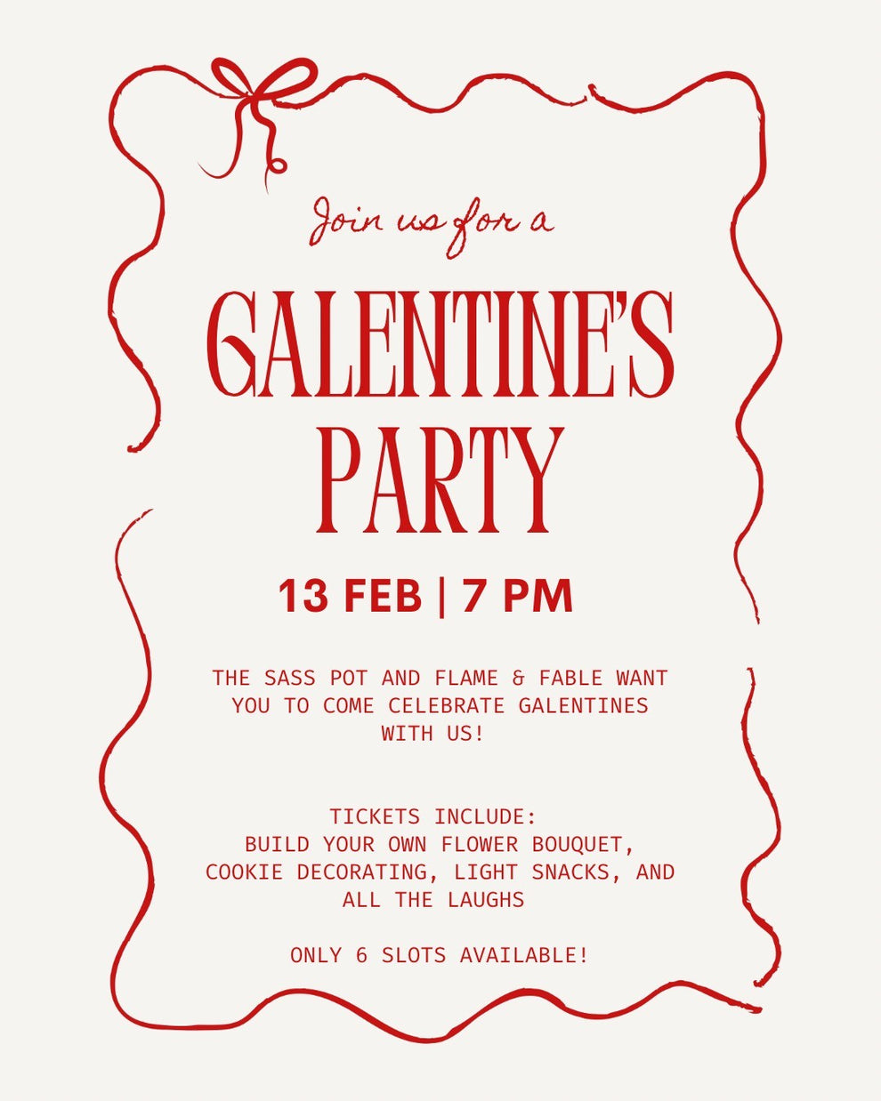 [EVENT] Galentine's Party with The Sass Pot – Flame & Fable